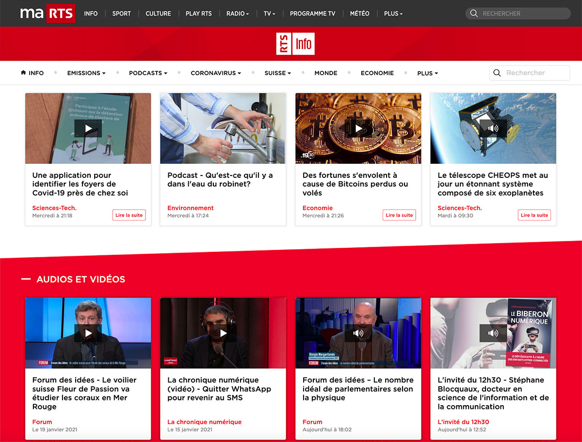 01 février 2021 – INTERVIEW en direct sur la RTS (Radio Télévision ...